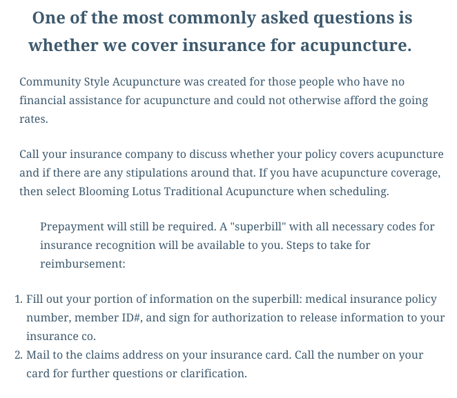 Do We Take Insurance For Acupuncture? – tiny needle acupuncture, llc.